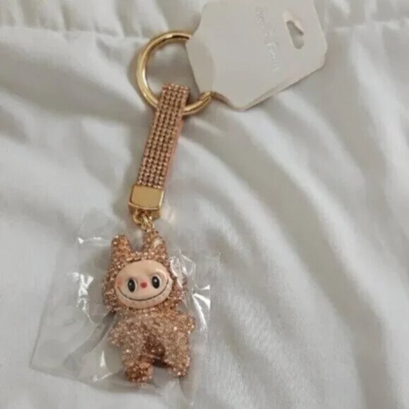 Accessories | Nwt Labubu Blingy Gold Keychain Bag Charm | Poshmark